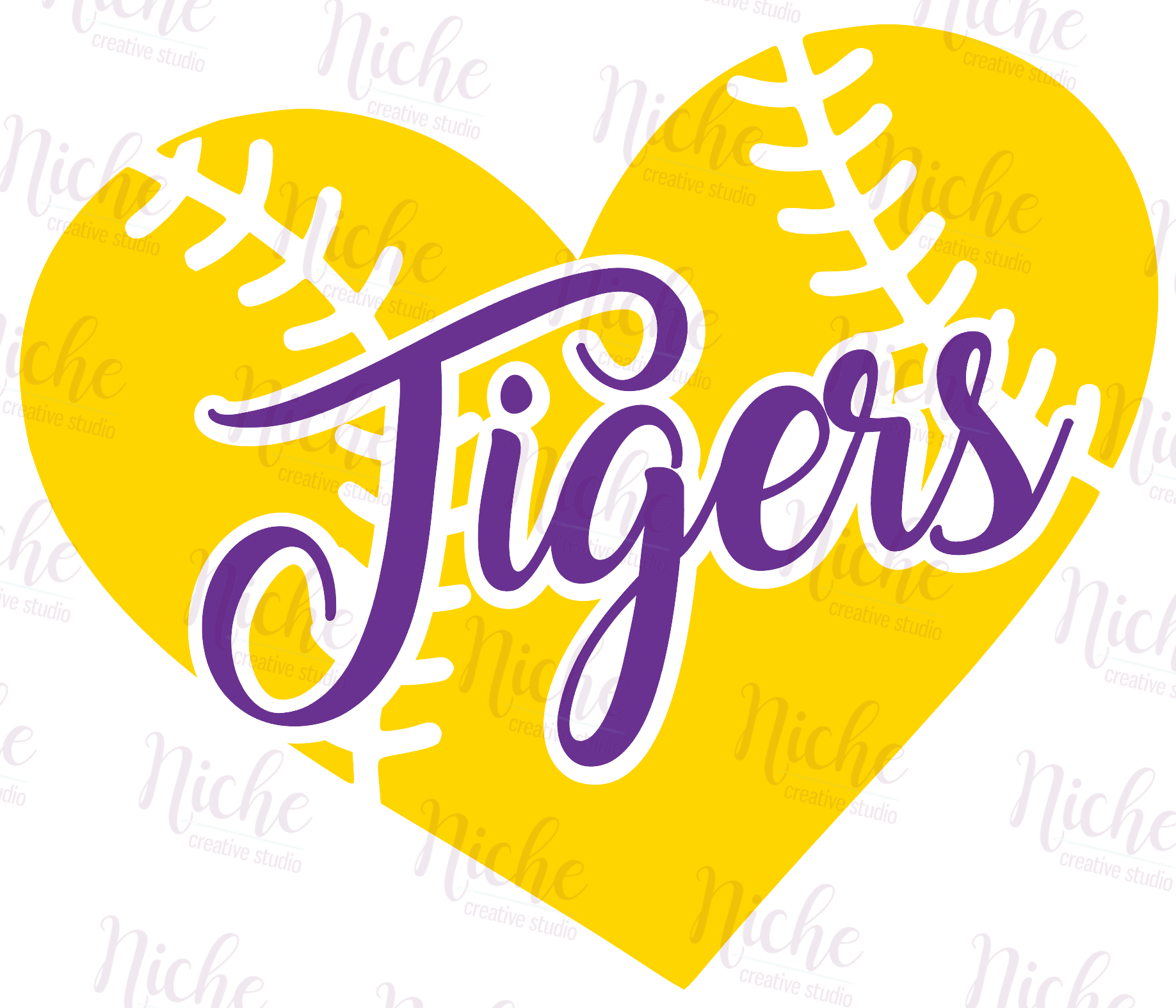-TIG2917 Tigers Baseball Heart Decal – Niche Creative Studio