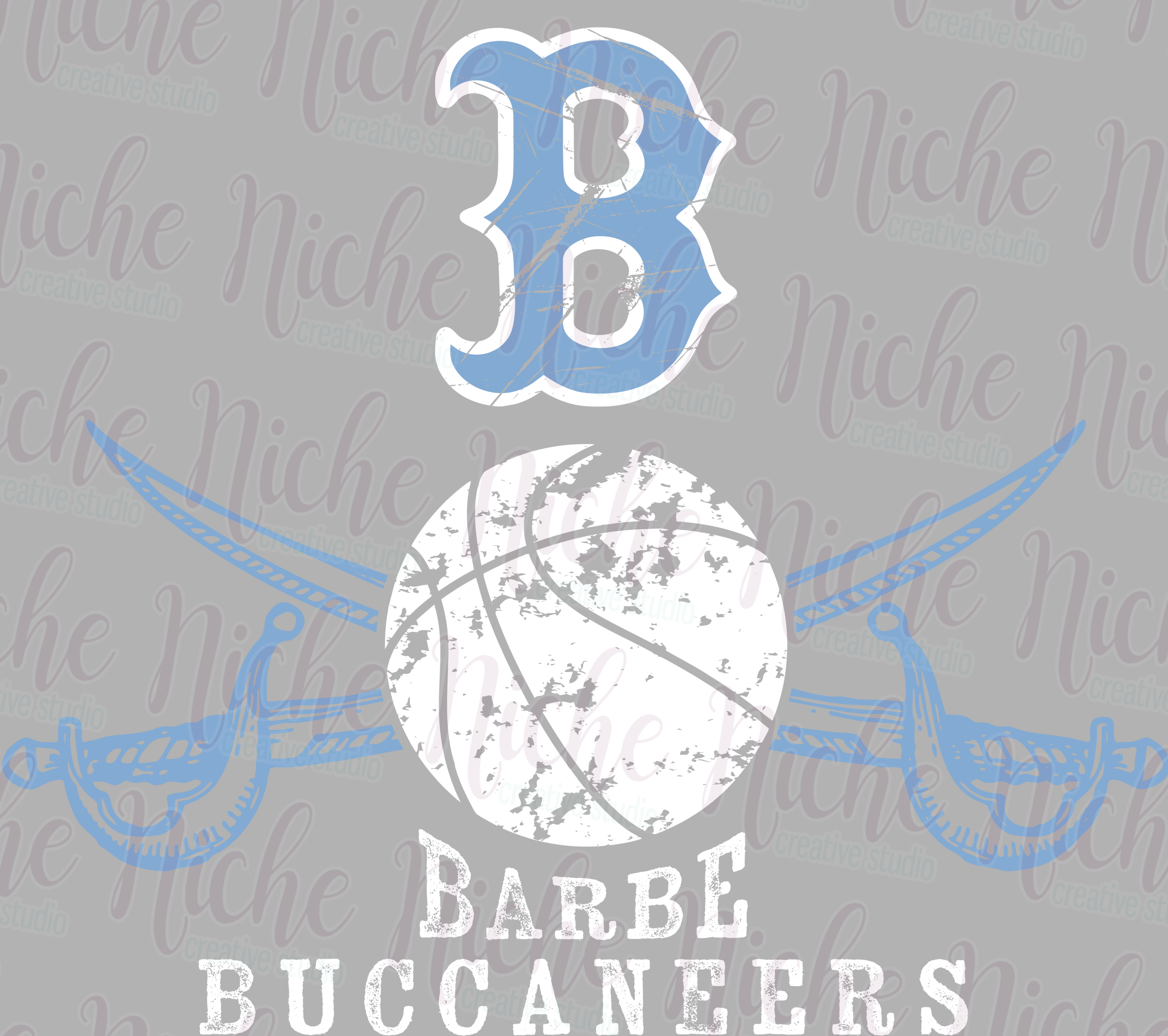 BAR8470 Bucs Basketball Distressed Decal – Niche Creative Studio