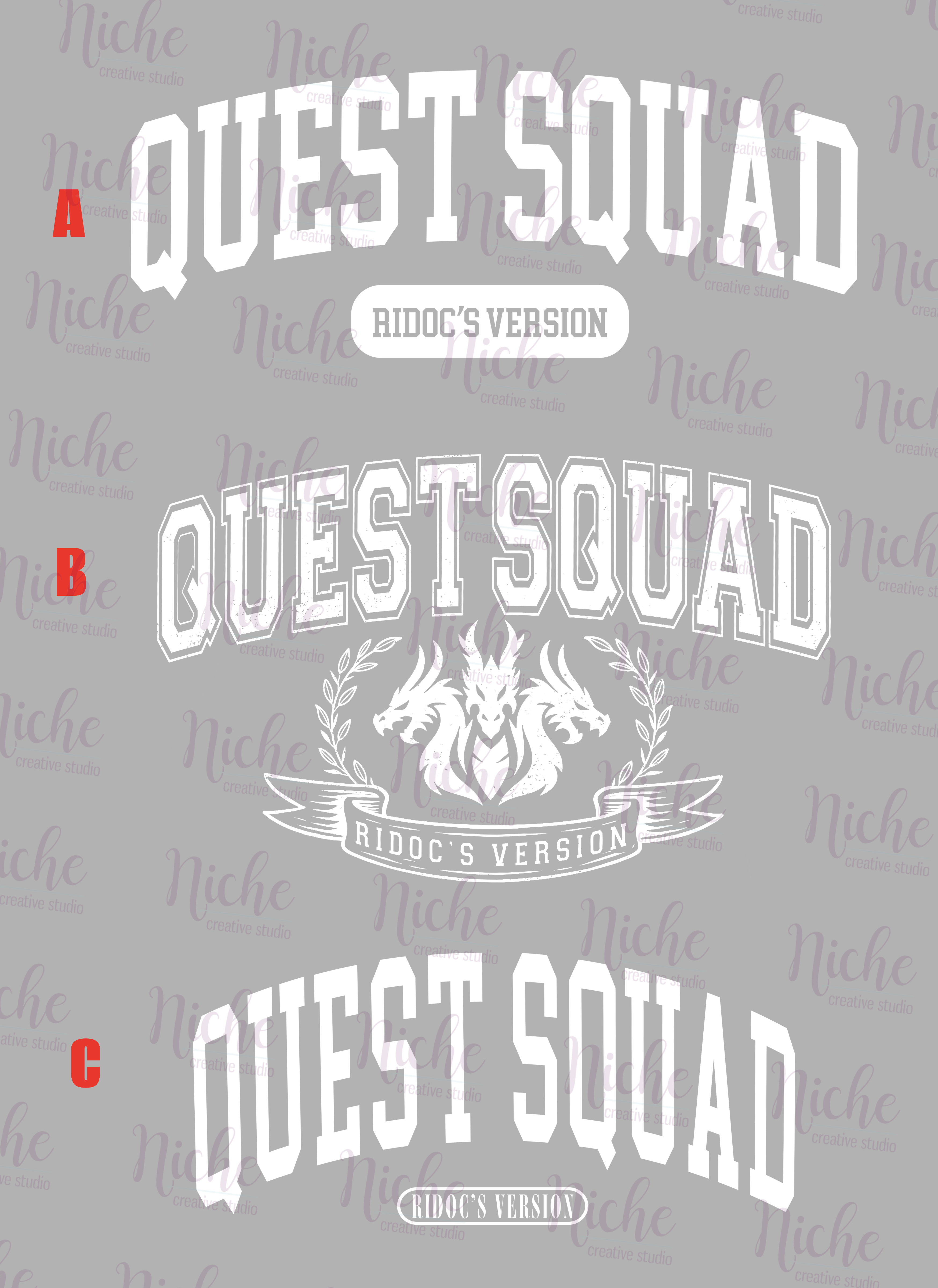 -BOO8077 Quest Squad University Decal – Niche Creative Studio