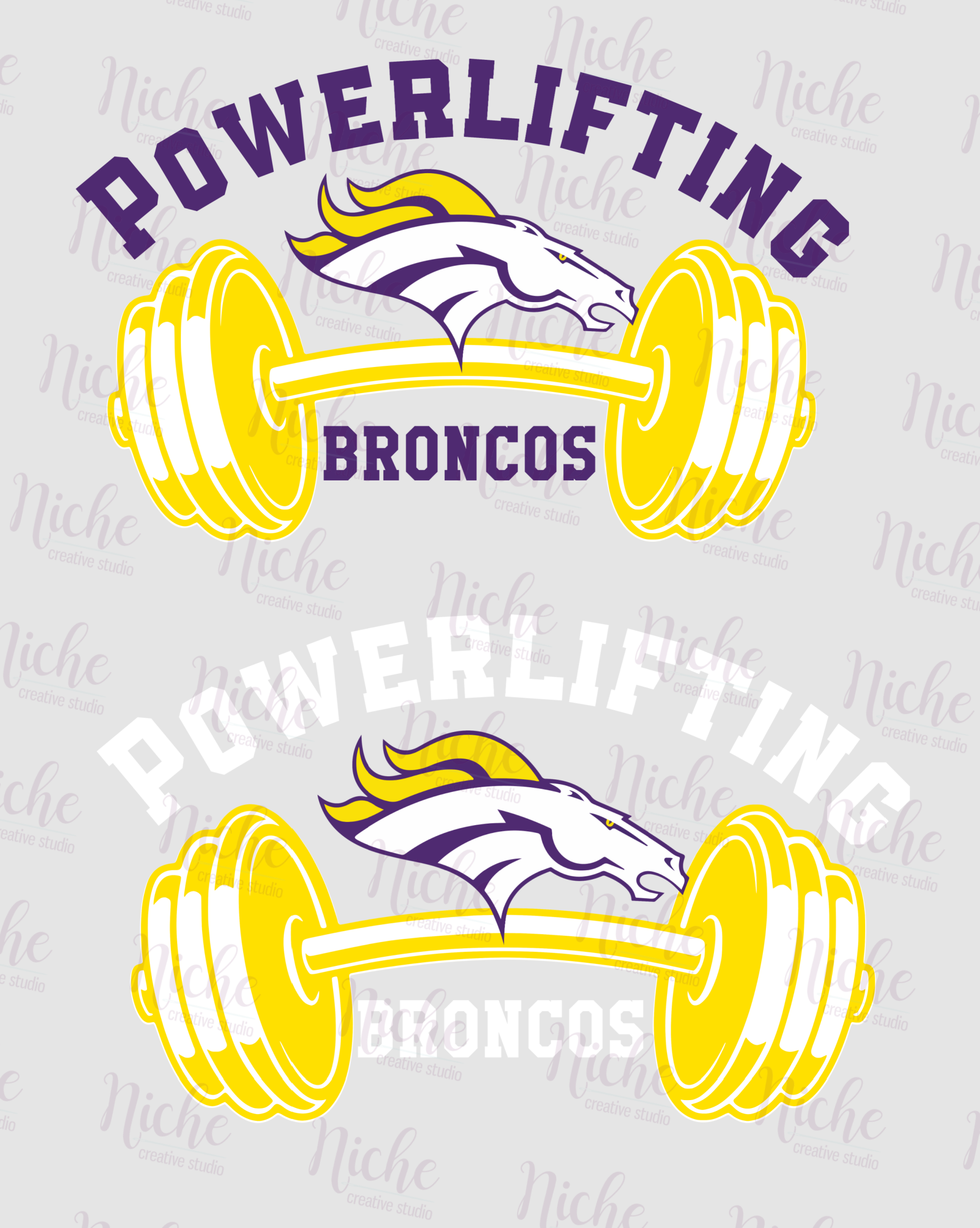 -BRO3111 Powerlifting Broncos Decal – Niche Creative Studio