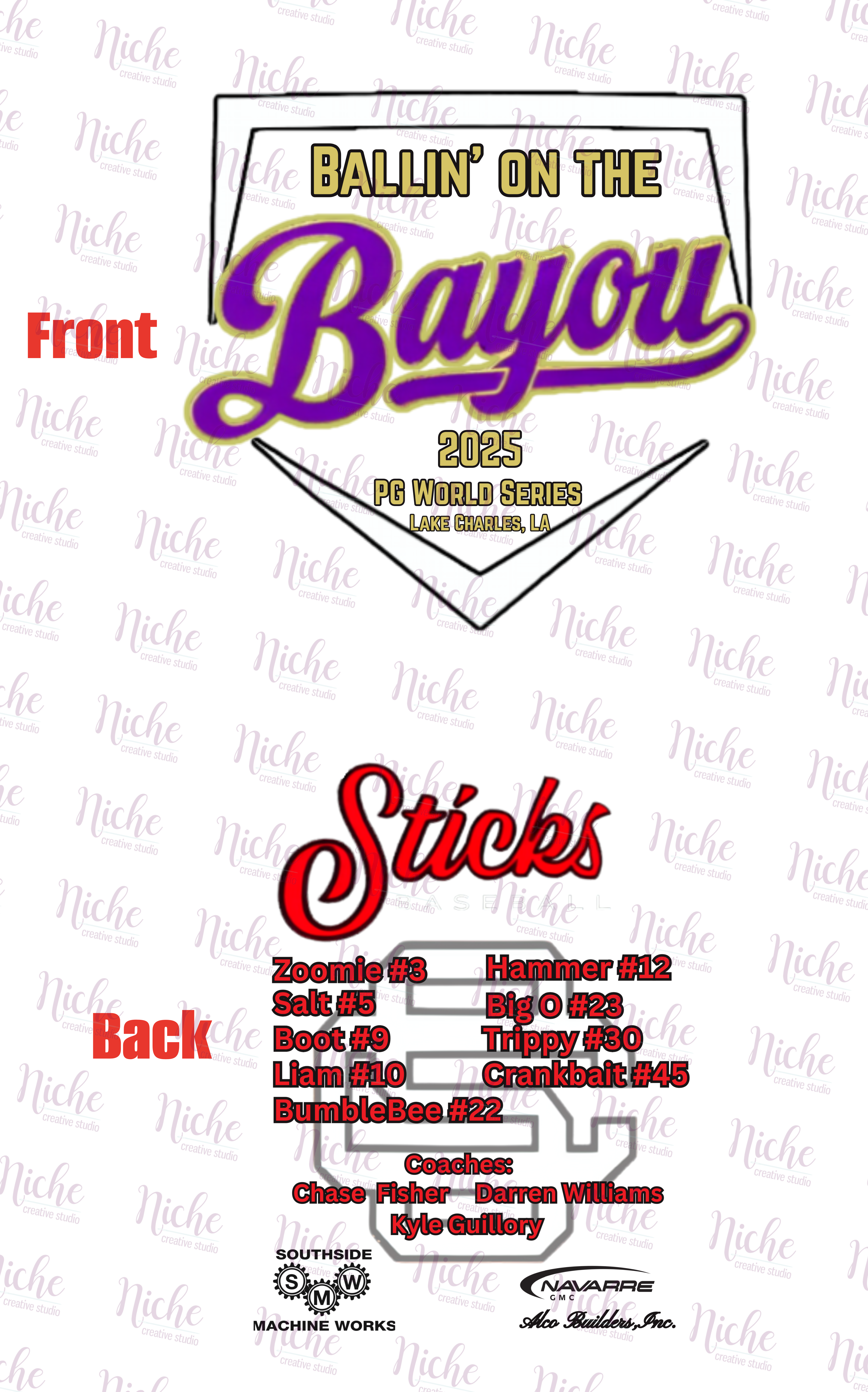 -#Custom Sticks Front/Back Combo Decals Only – Niche Creative Studio