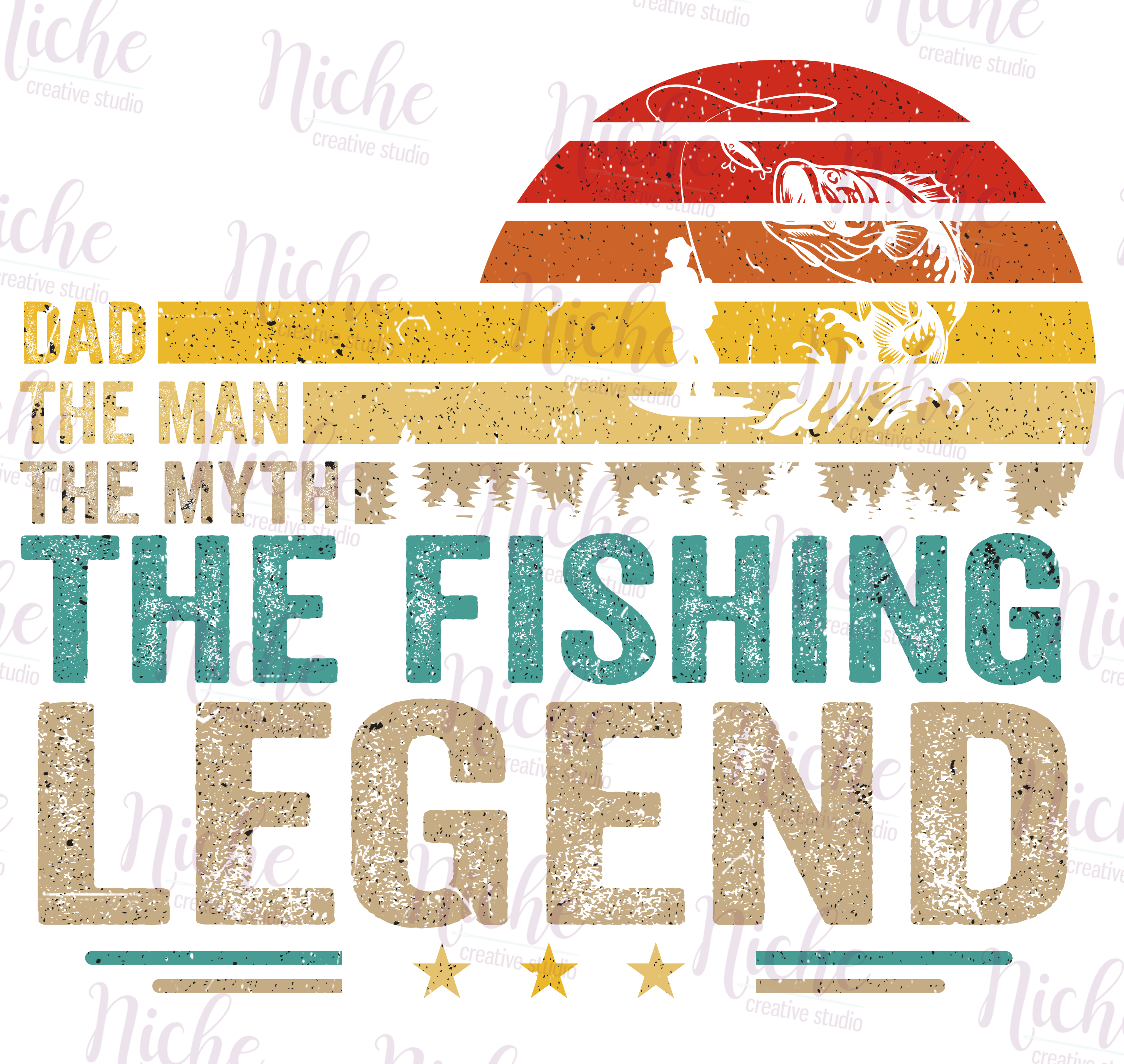 -DAD8230 The Fishing Legend Decal – Niche Creative Studio
