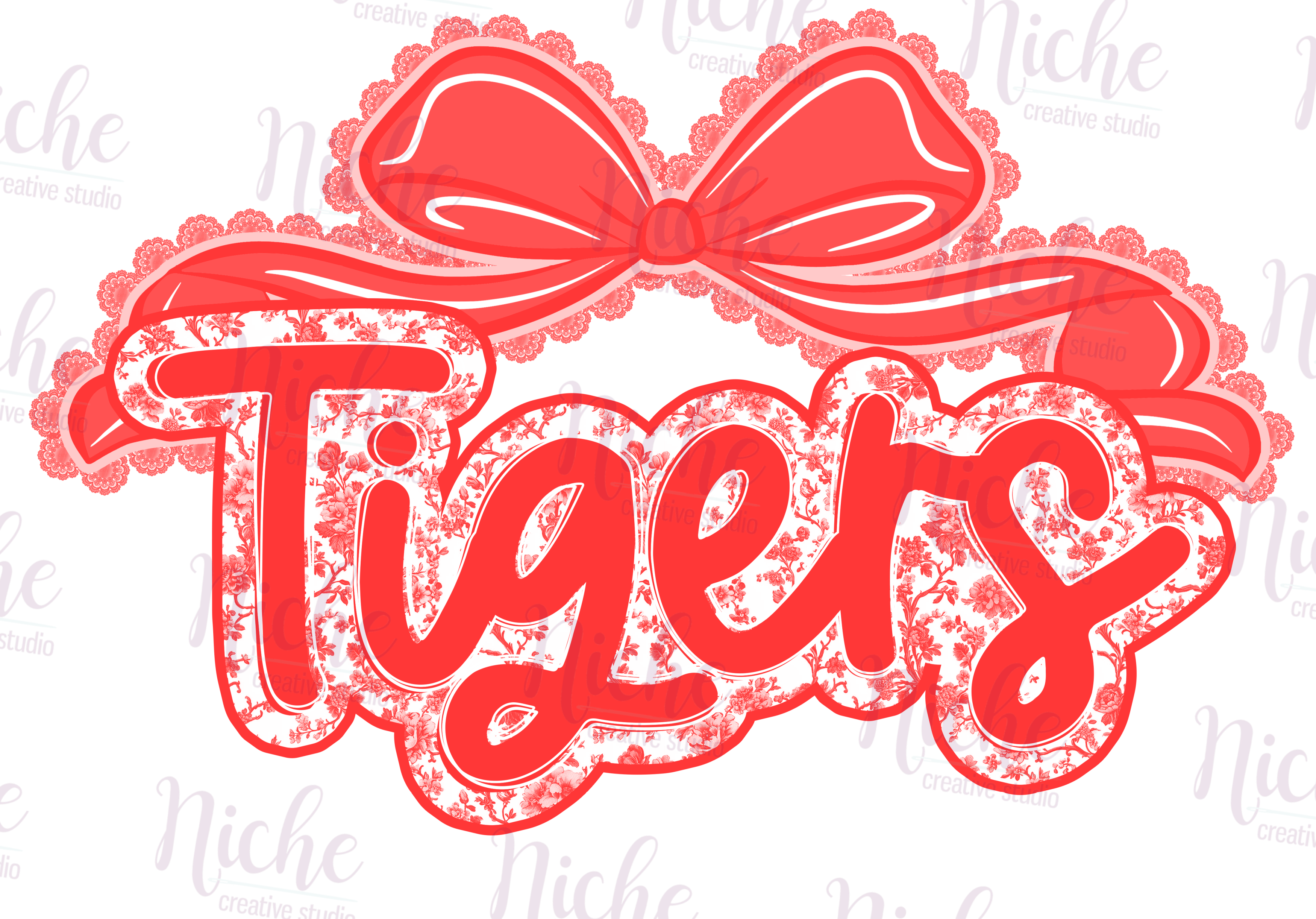 -DEQ8209 Tigers with Bow Decal – Niche Creative Studio