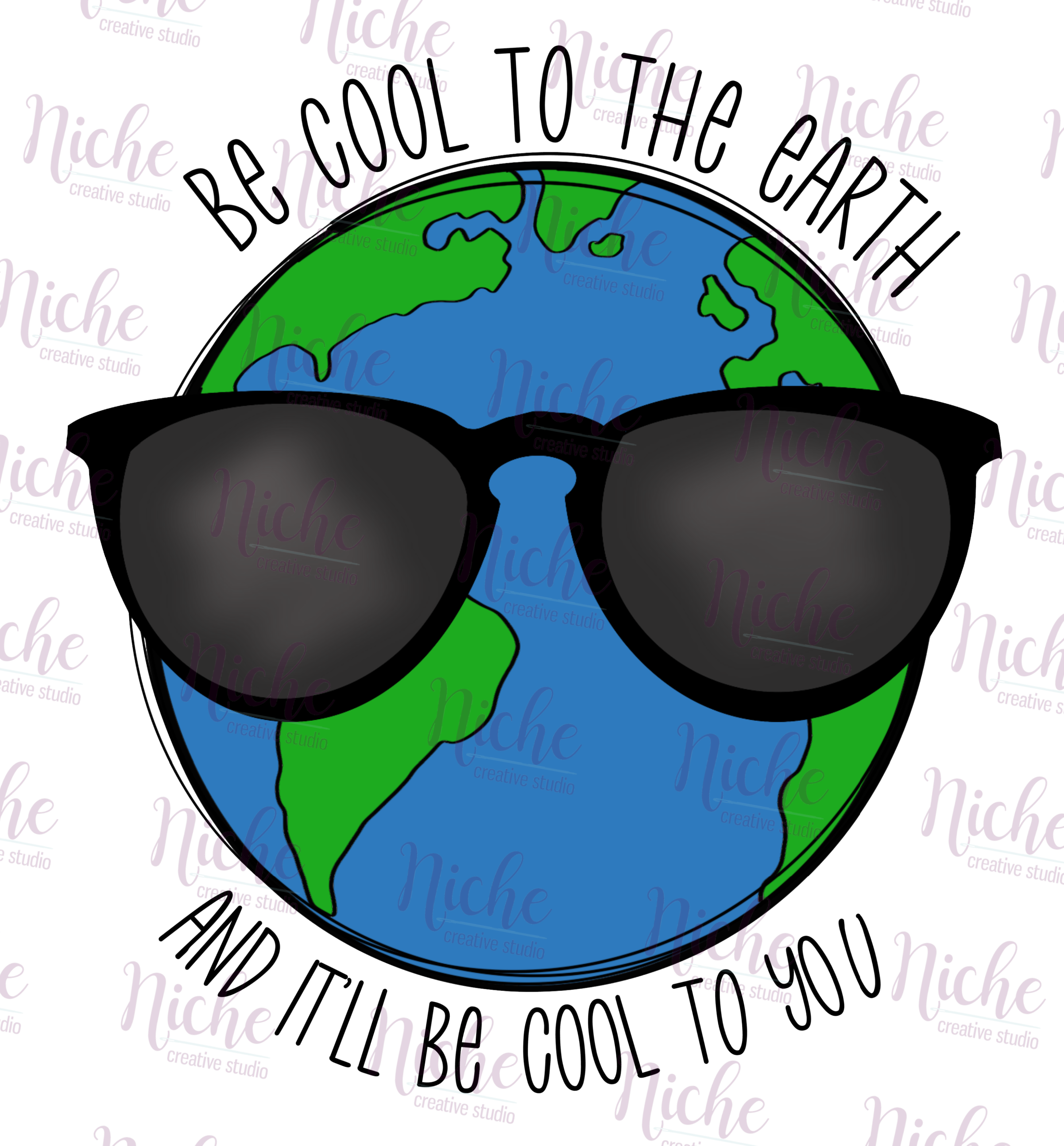 -EAR2896 Be Cool Earth Decal – Niche Creative Studio