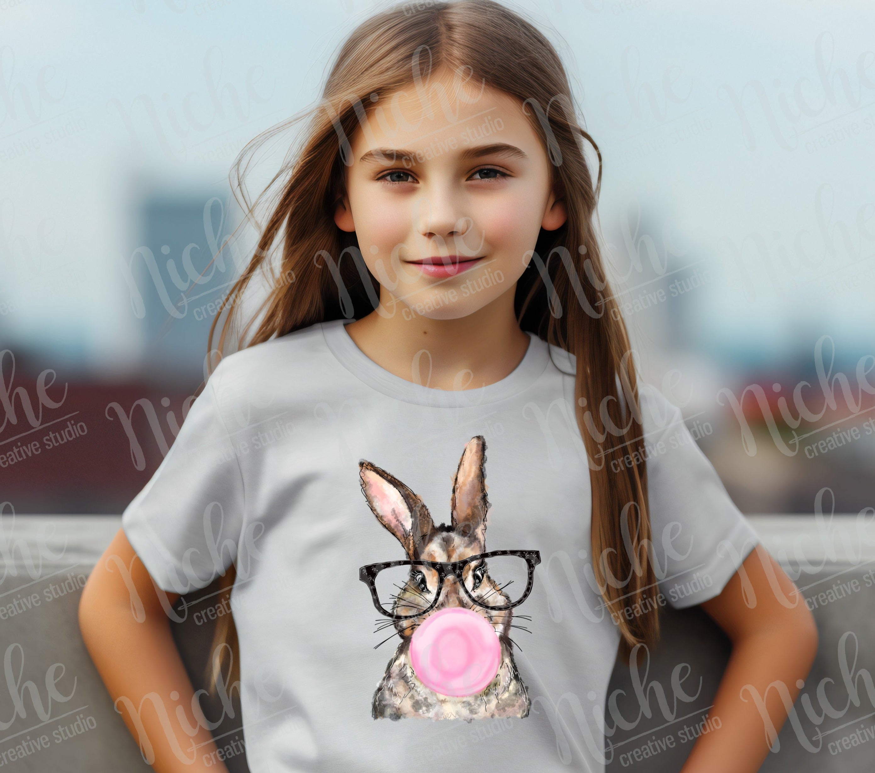 -EAS1727 Bunny Bubble Decal – Niche Creative Studio