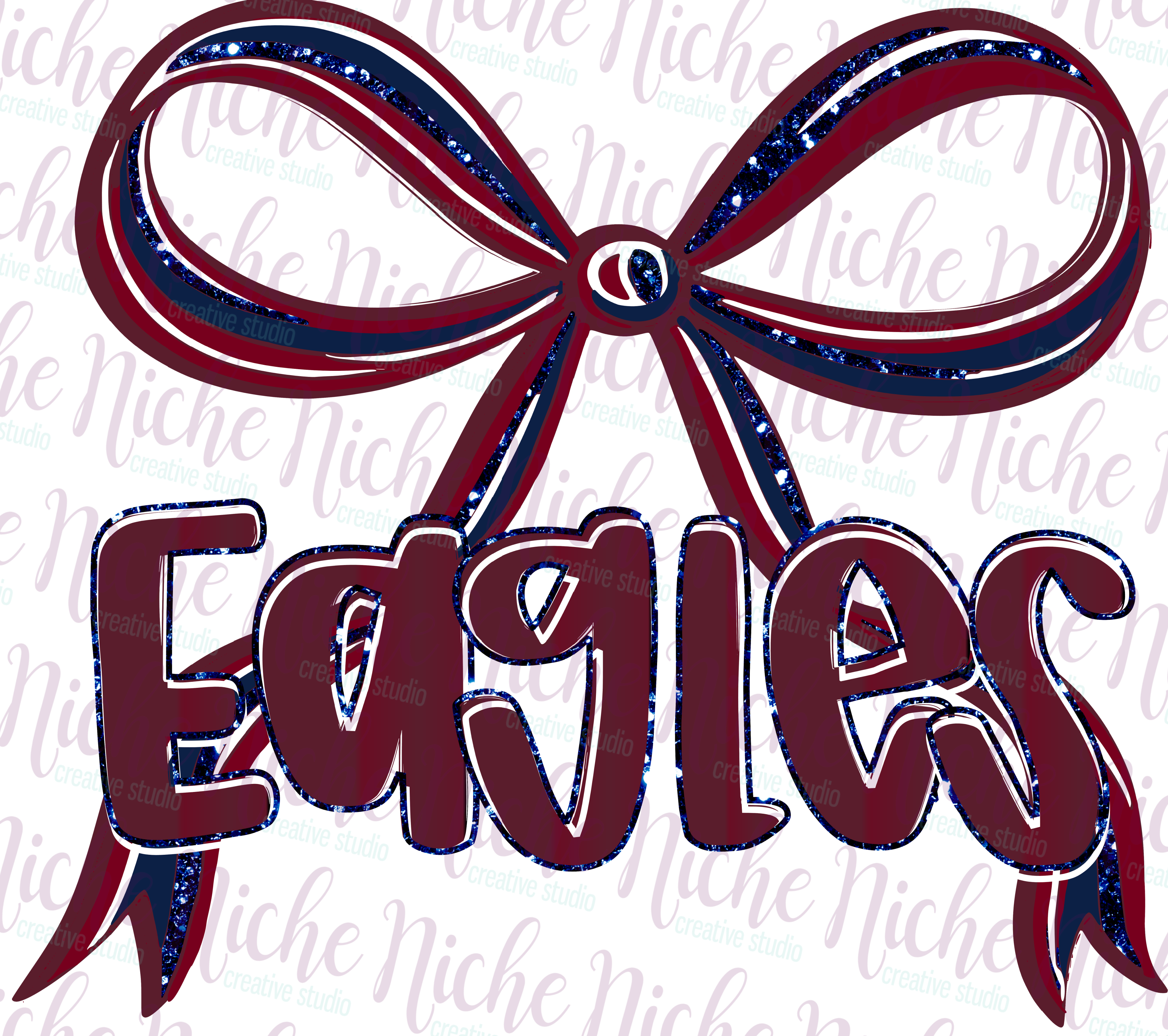 -EDS3392 Eagles Preppy Bow Decal – Niche Creative Studio