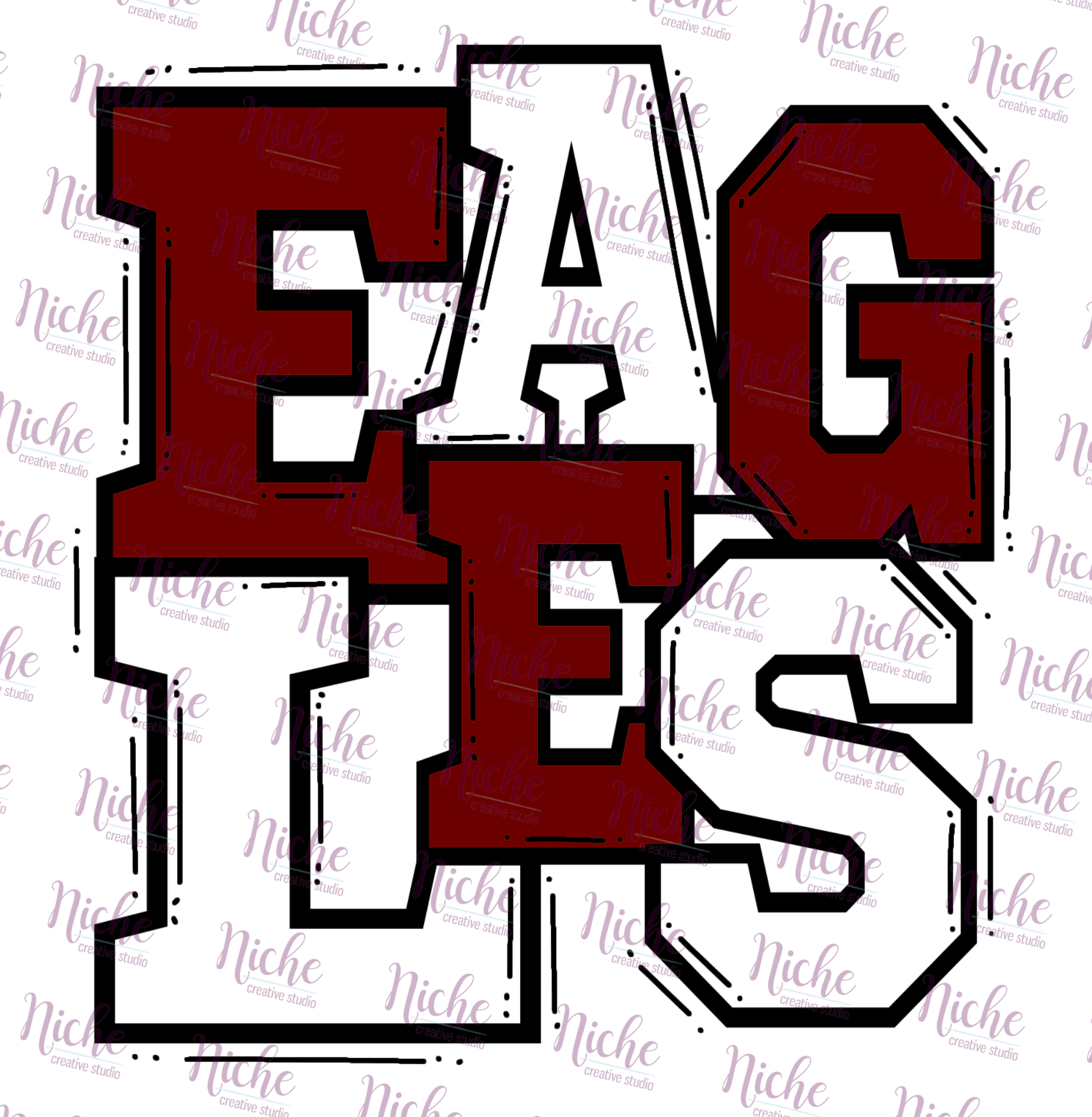 -EDS6011 Eagles Sports Letters Decal – Niche Creative Studio
