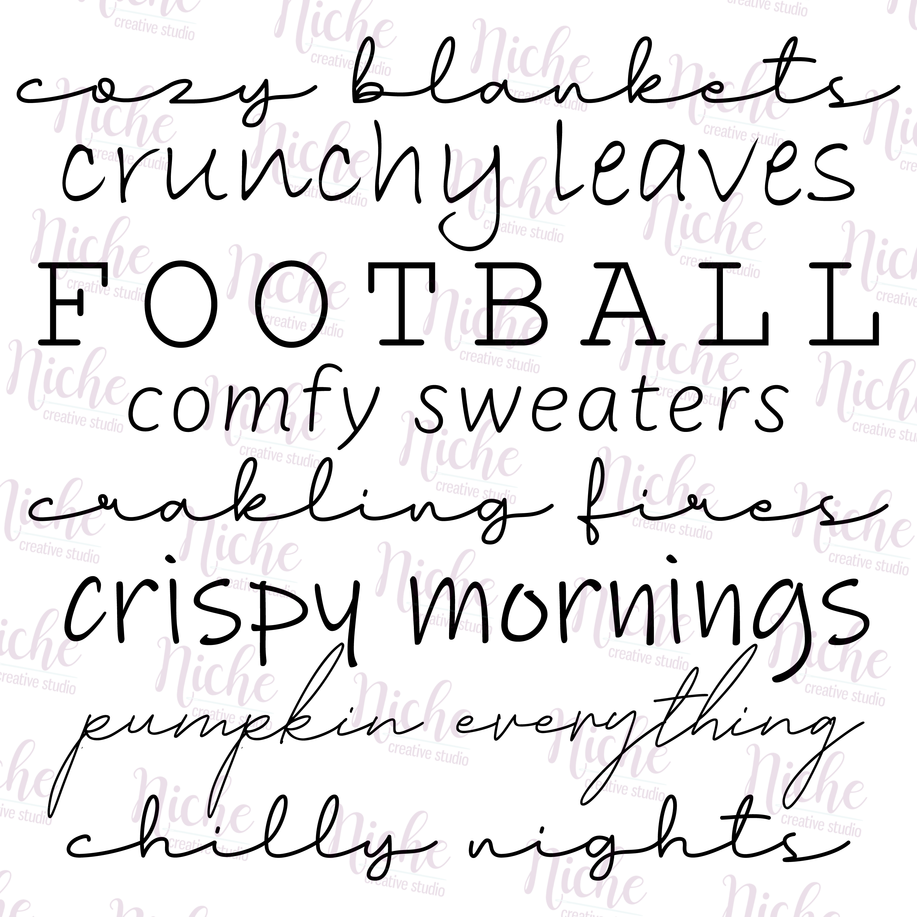 -FAL5356 Fall Words Decal – Niche Creative Studio