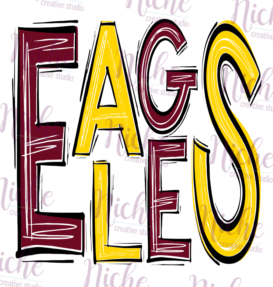 -FBC2010 FBCA Eagles Doodle Decal – Niche Creative Studio