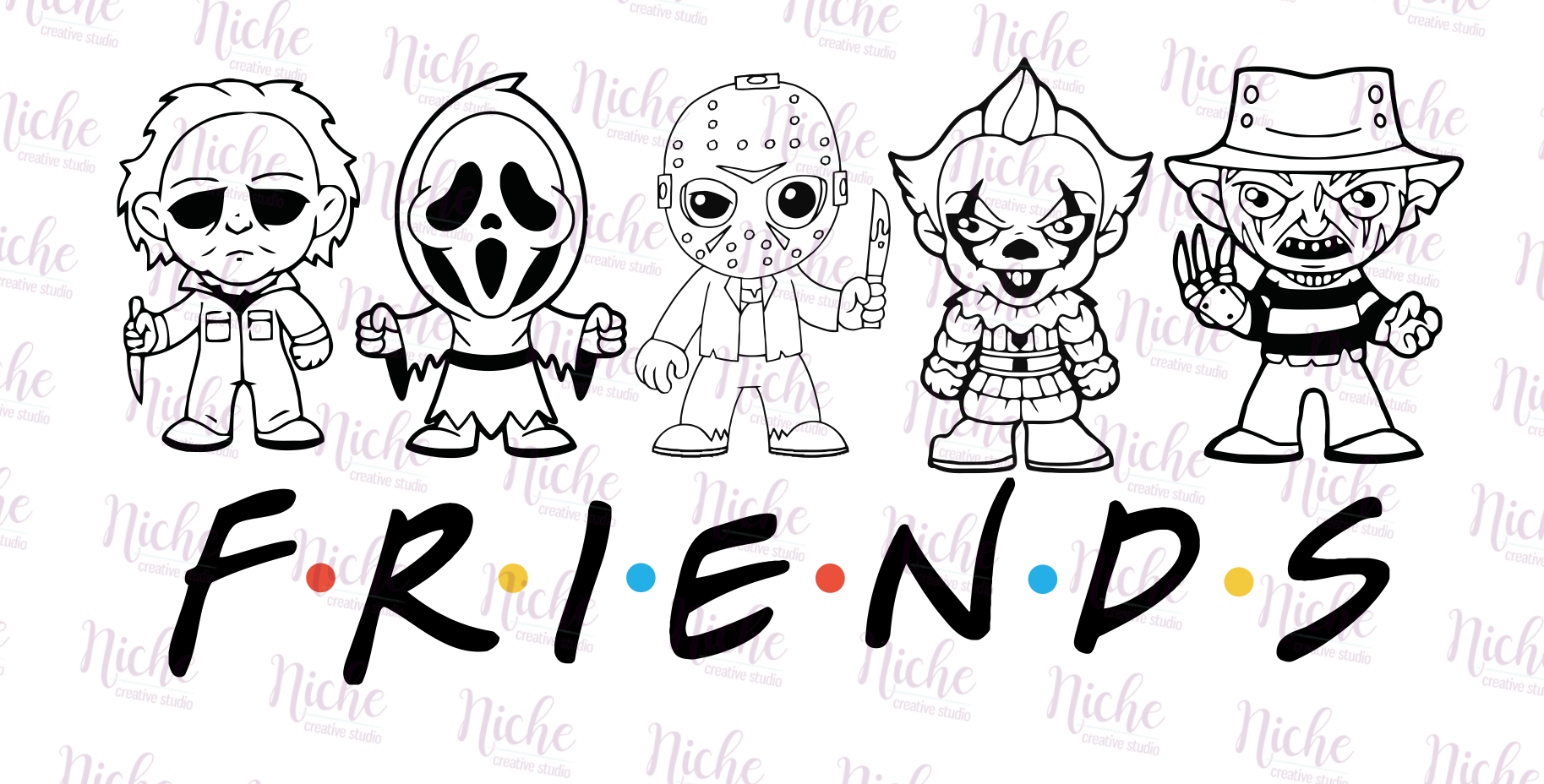 -HAL5247 Spooky Friends Decal – Niche Creative Studio