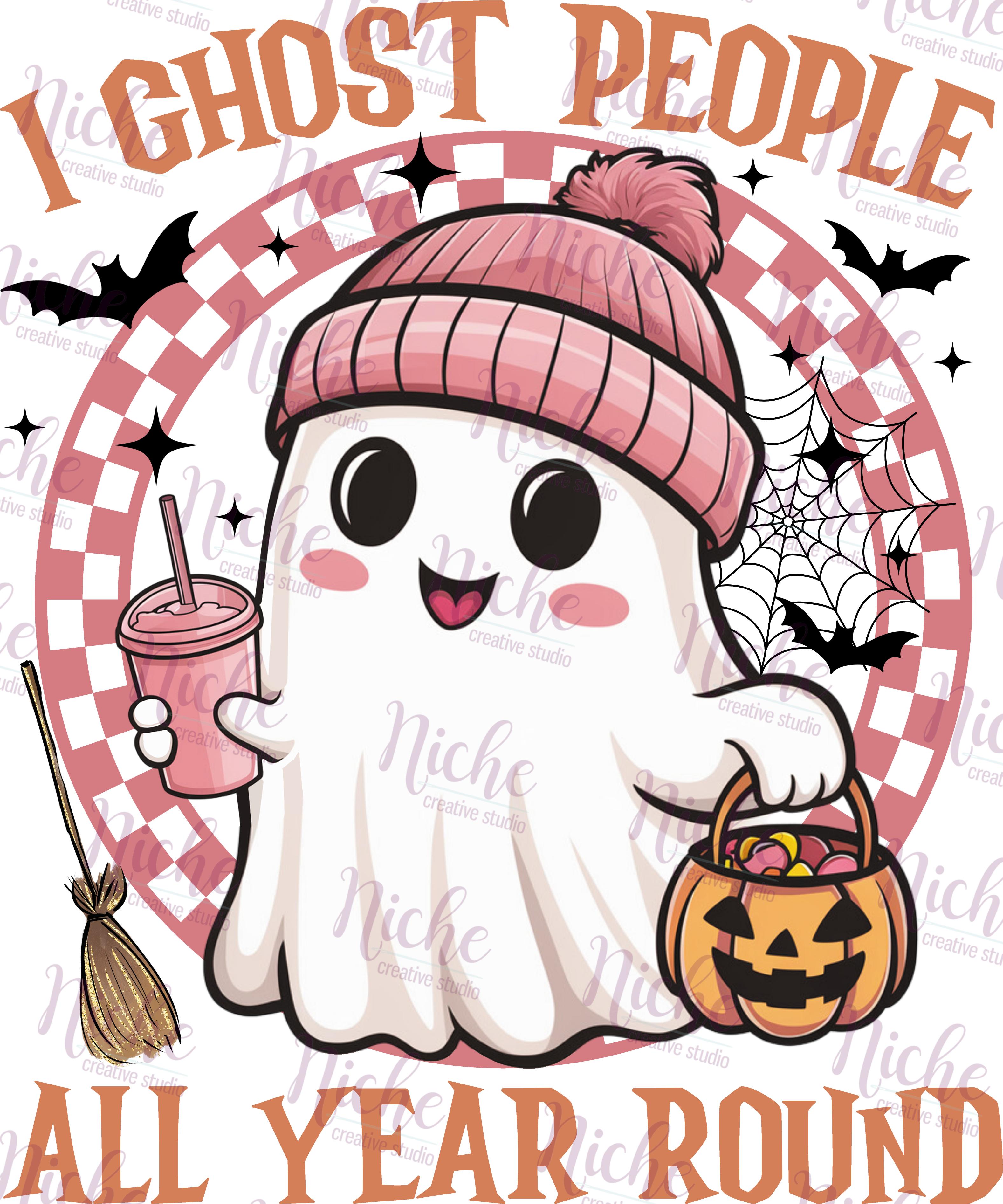 -HAL5361 Ghost People All Year Pink Decal – Niche Creative Studio