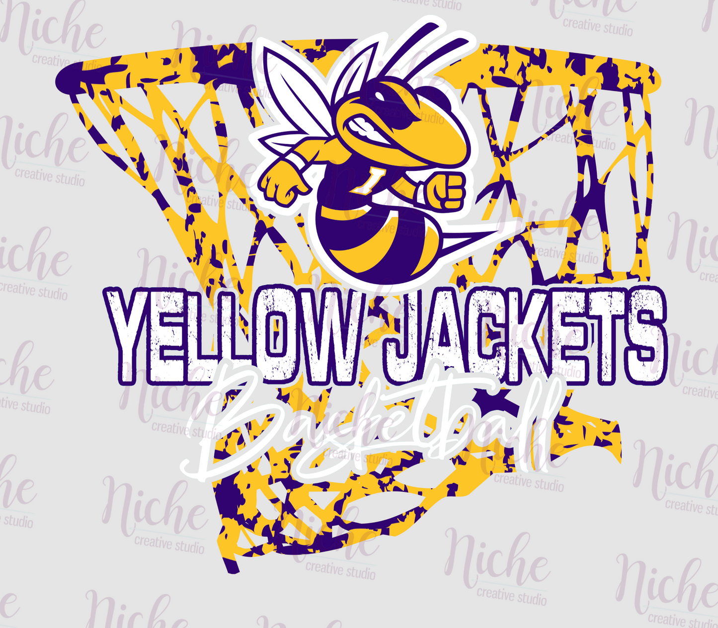-IOW1662 Iowa Yellowjackets Basketball Decal – Niche Creative Studio