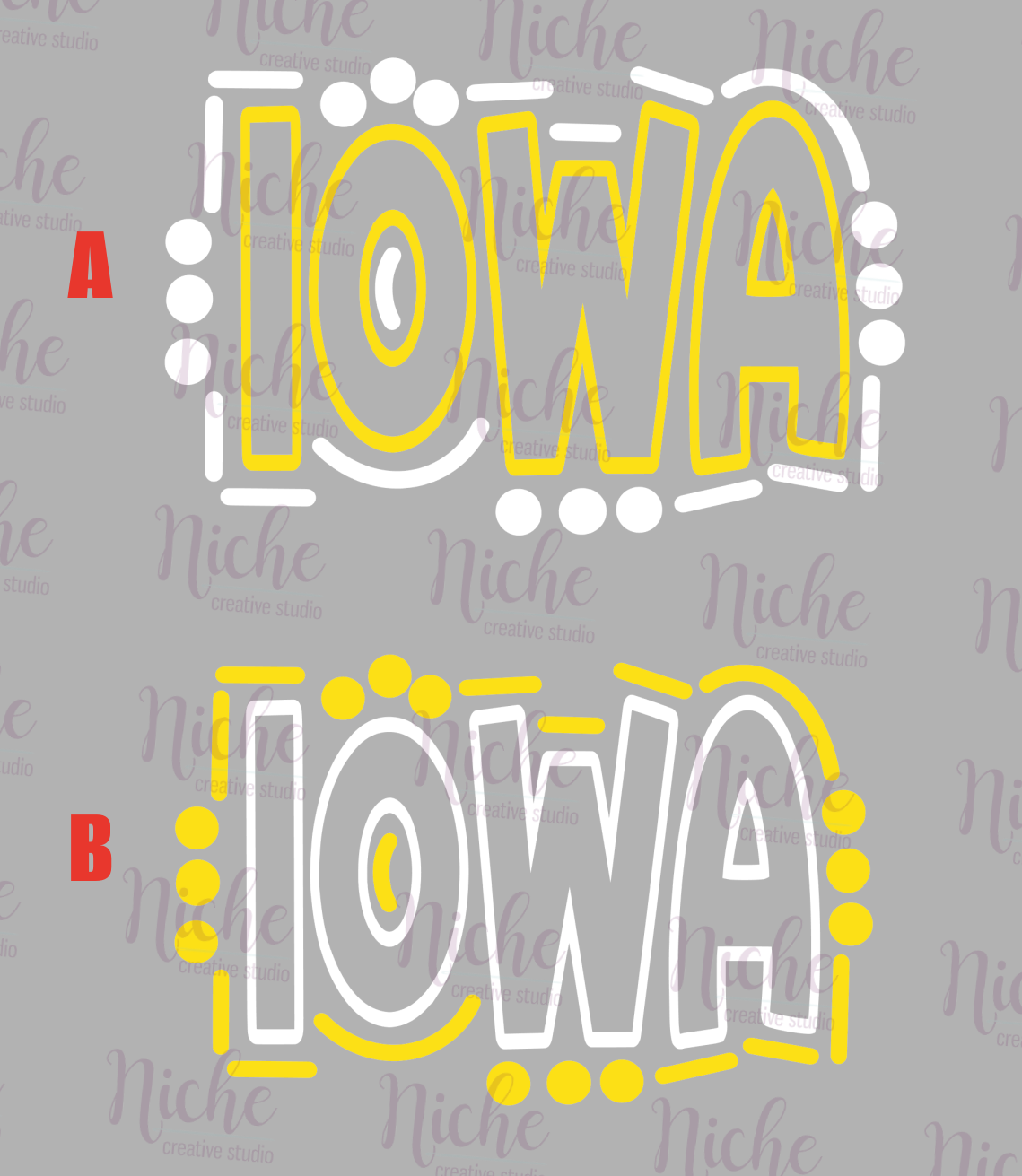 -IOW8253 Iowa Doodle Decal – Niche Creative Studio