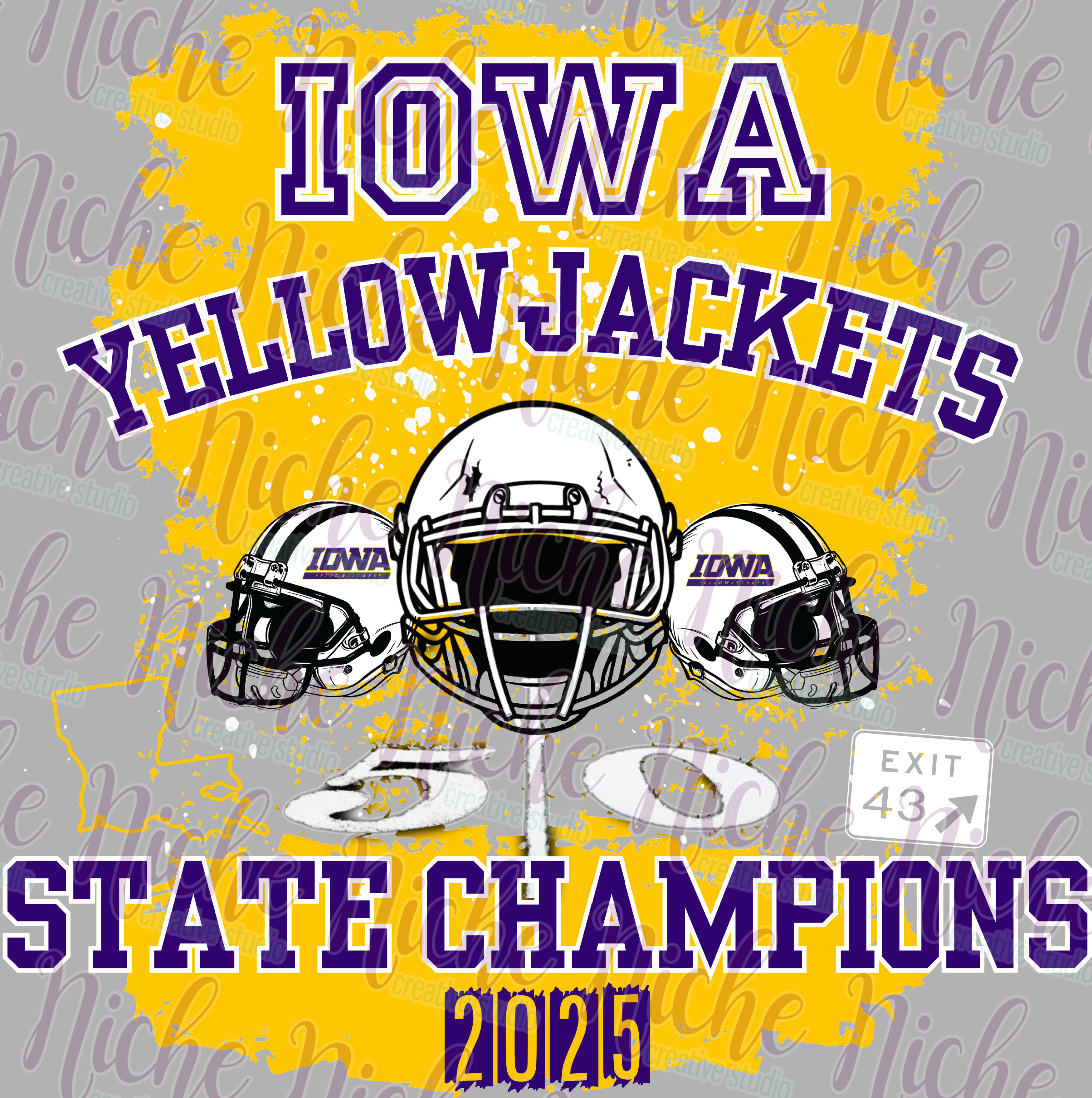 -IOWA State Football Champs 2025 Decal – Niche Creative Studio