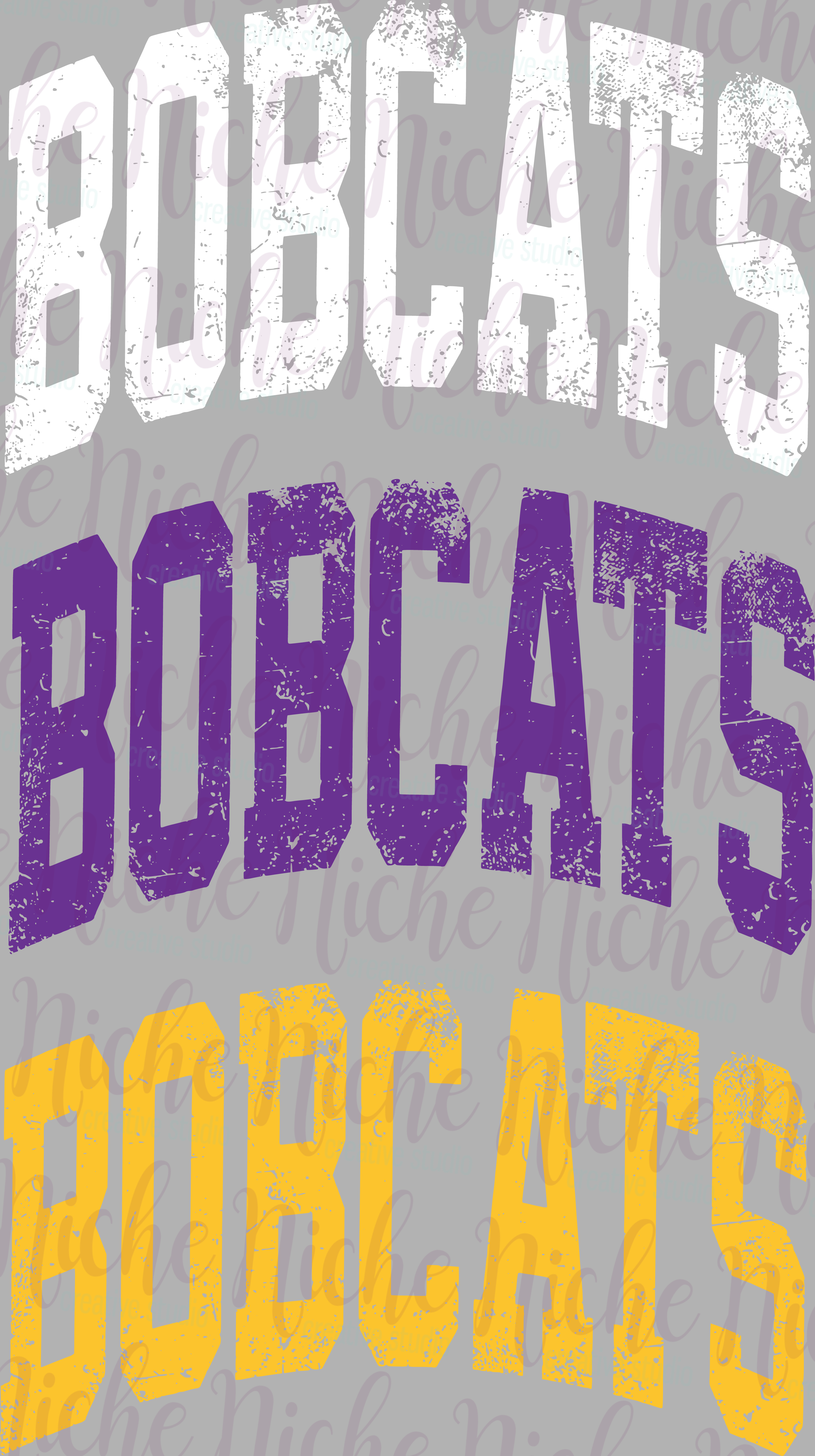 -KAU8290 Bobcats Distressed Decal – Niche Creative Studio