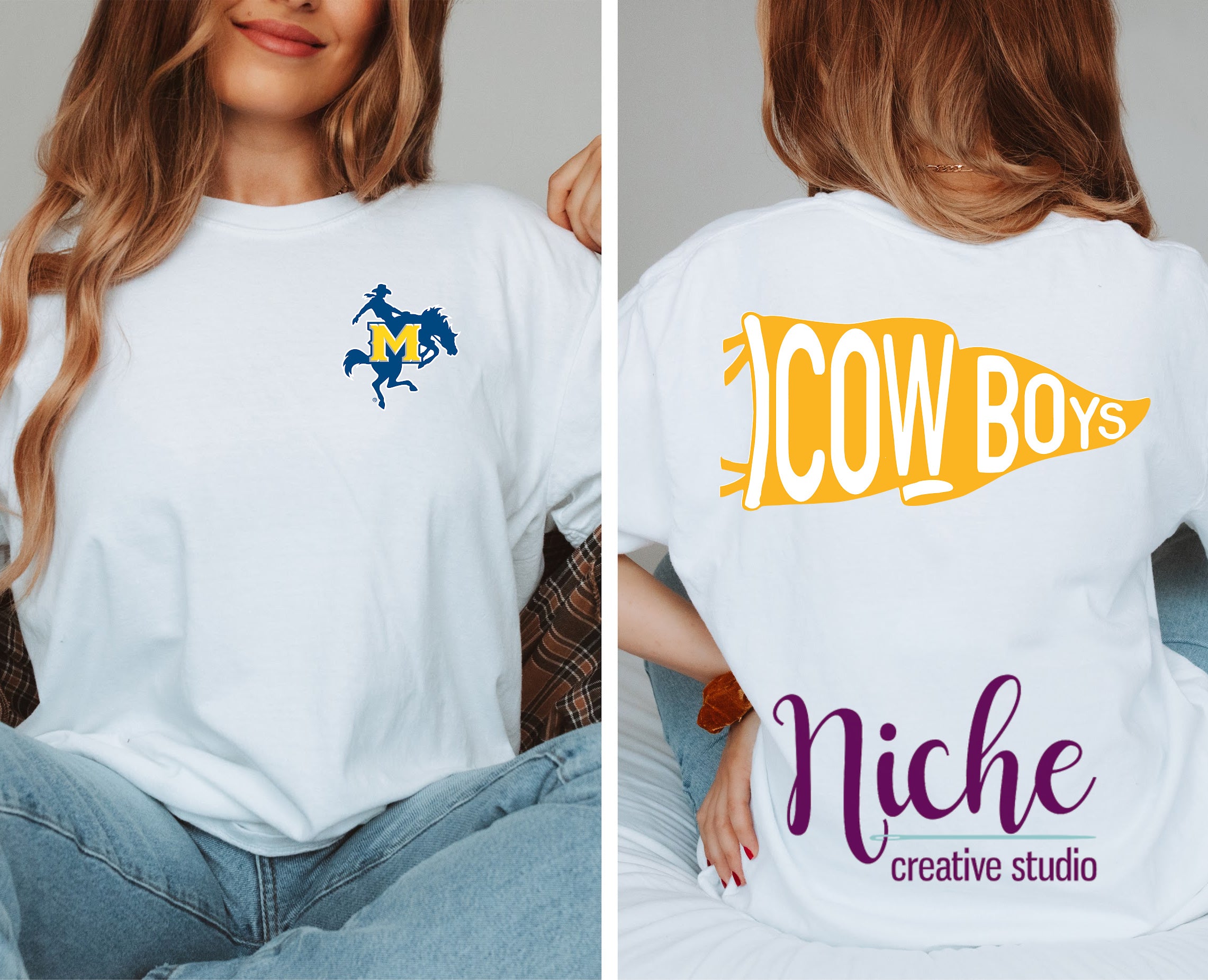 -MCN7001 **Combo** Horse and Rider with Cowboys Flag Decal – Niche ...