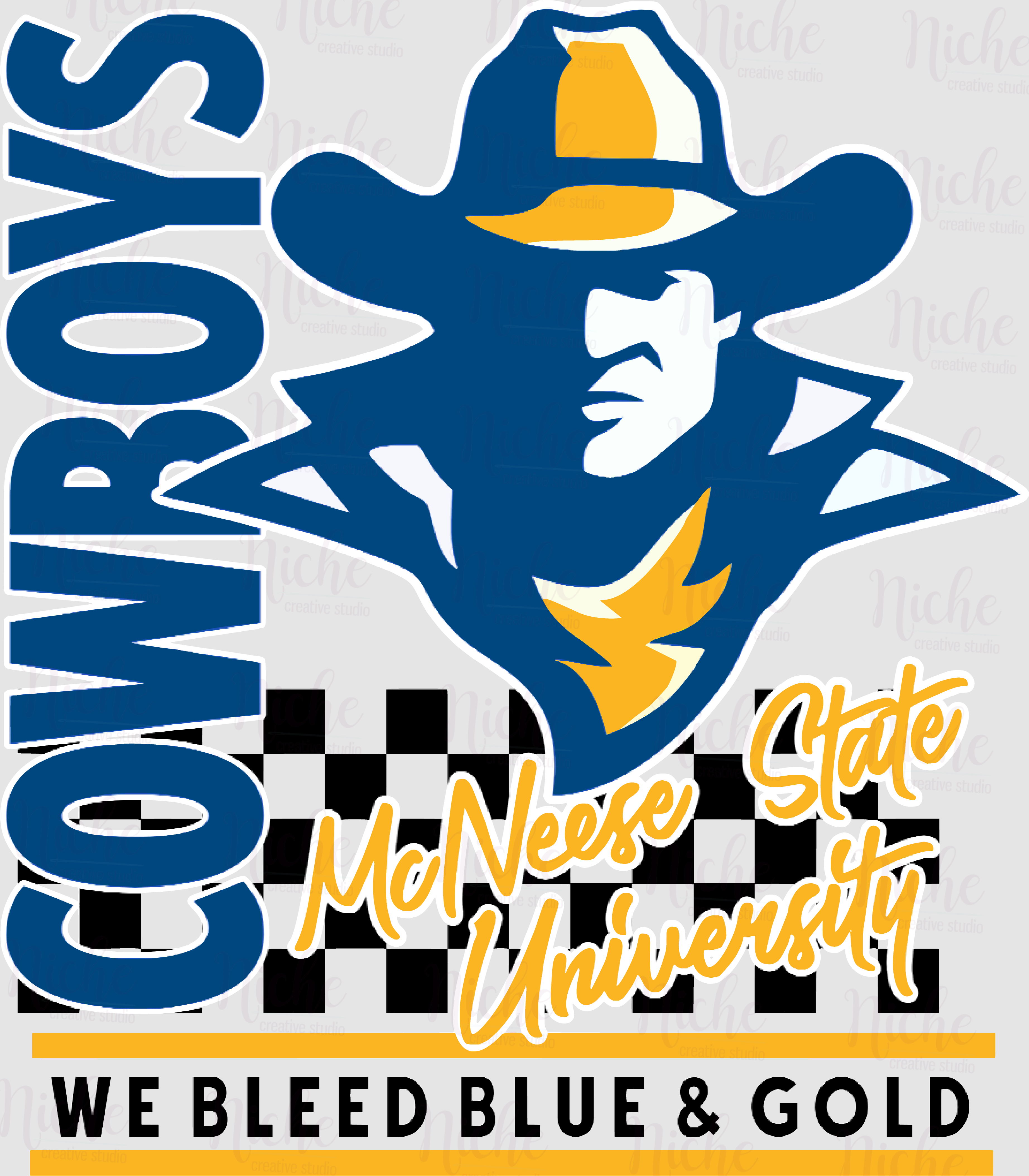 -MCN1954 Bleed Blue and Gold Decal – Niche Creative Studio