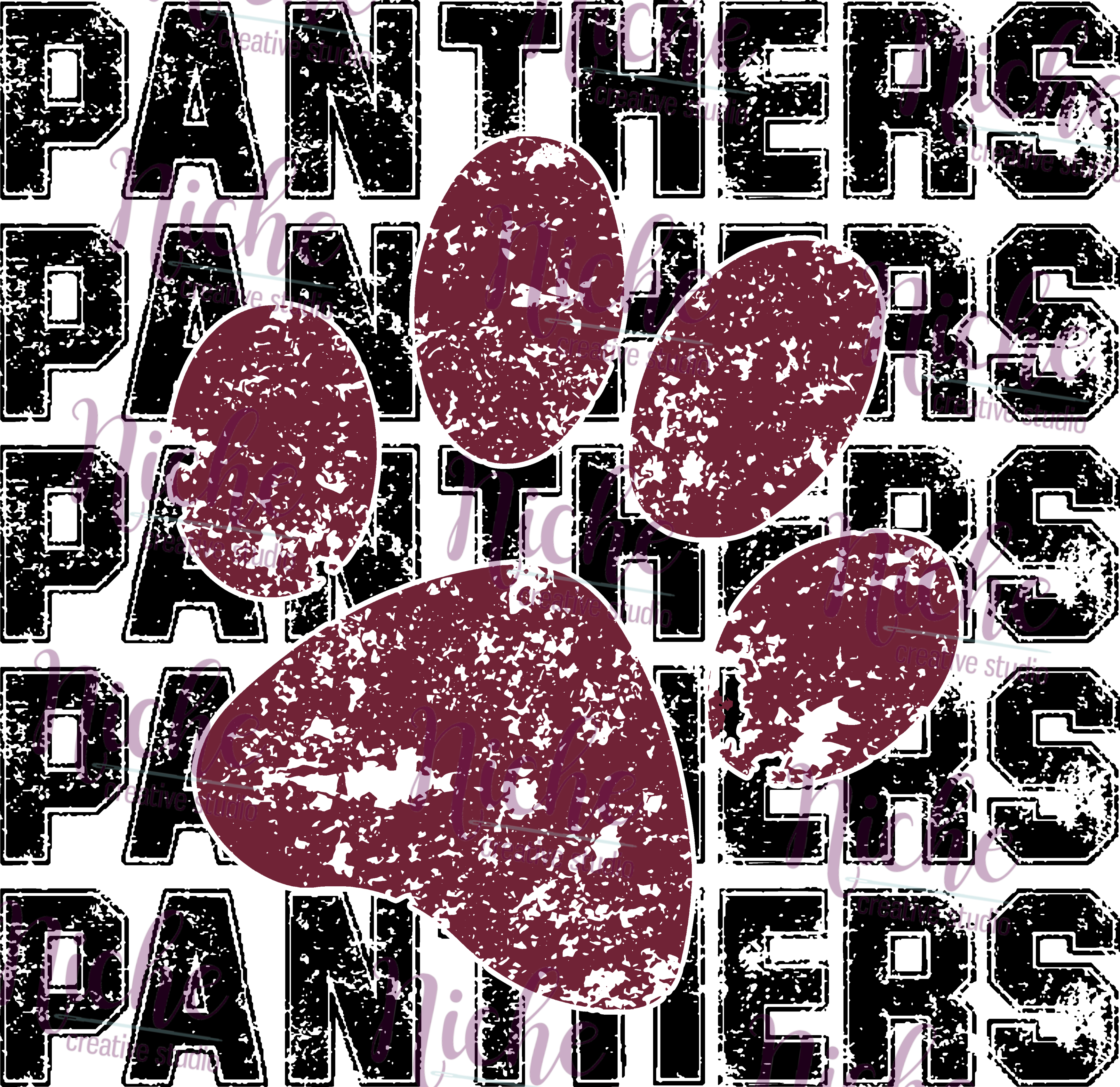 -MER3017 Panthers Distressed Decal – Niche Creative Studio