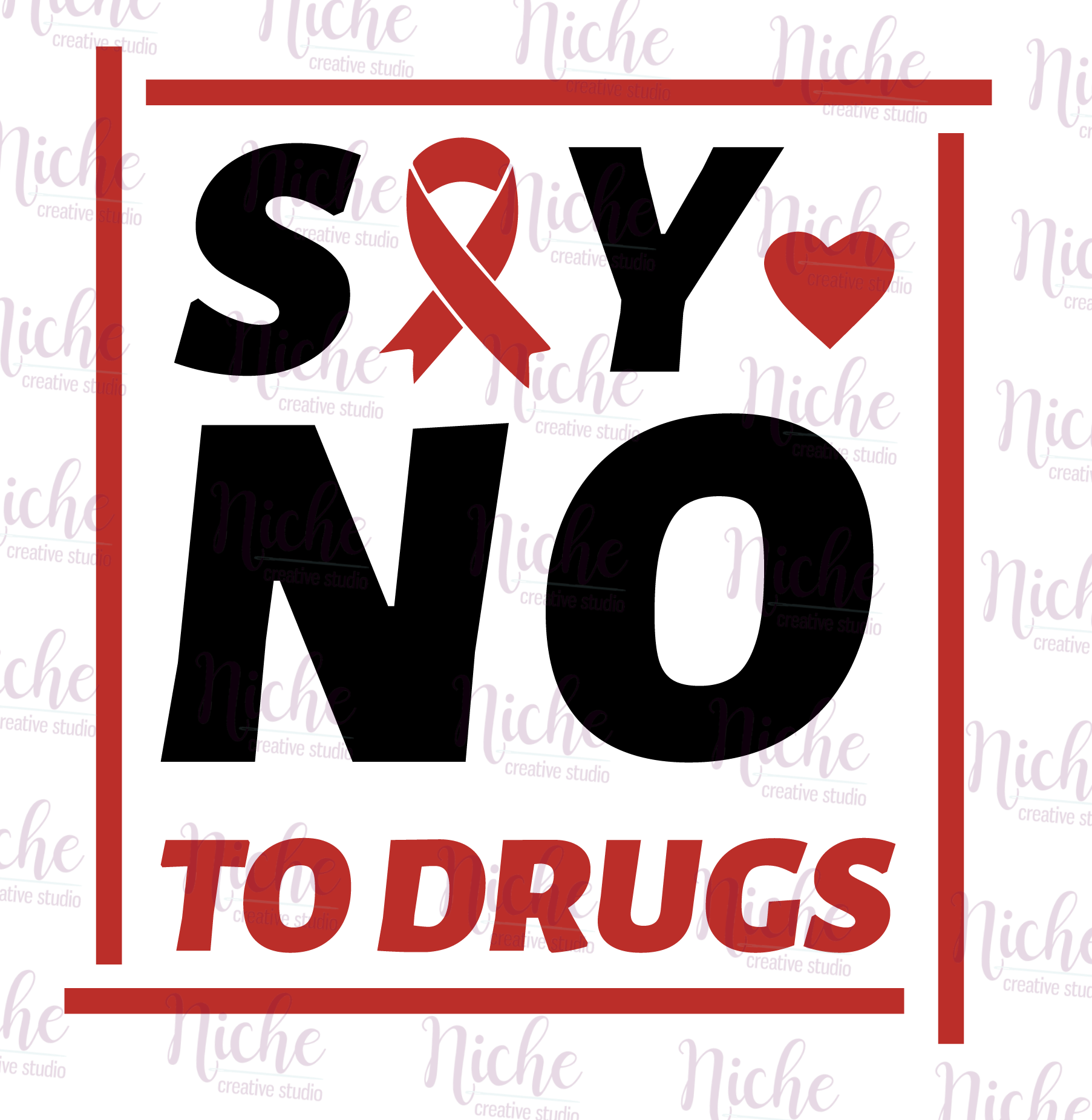 -RED5414 Say No Square Decal – Niche Creative Studio