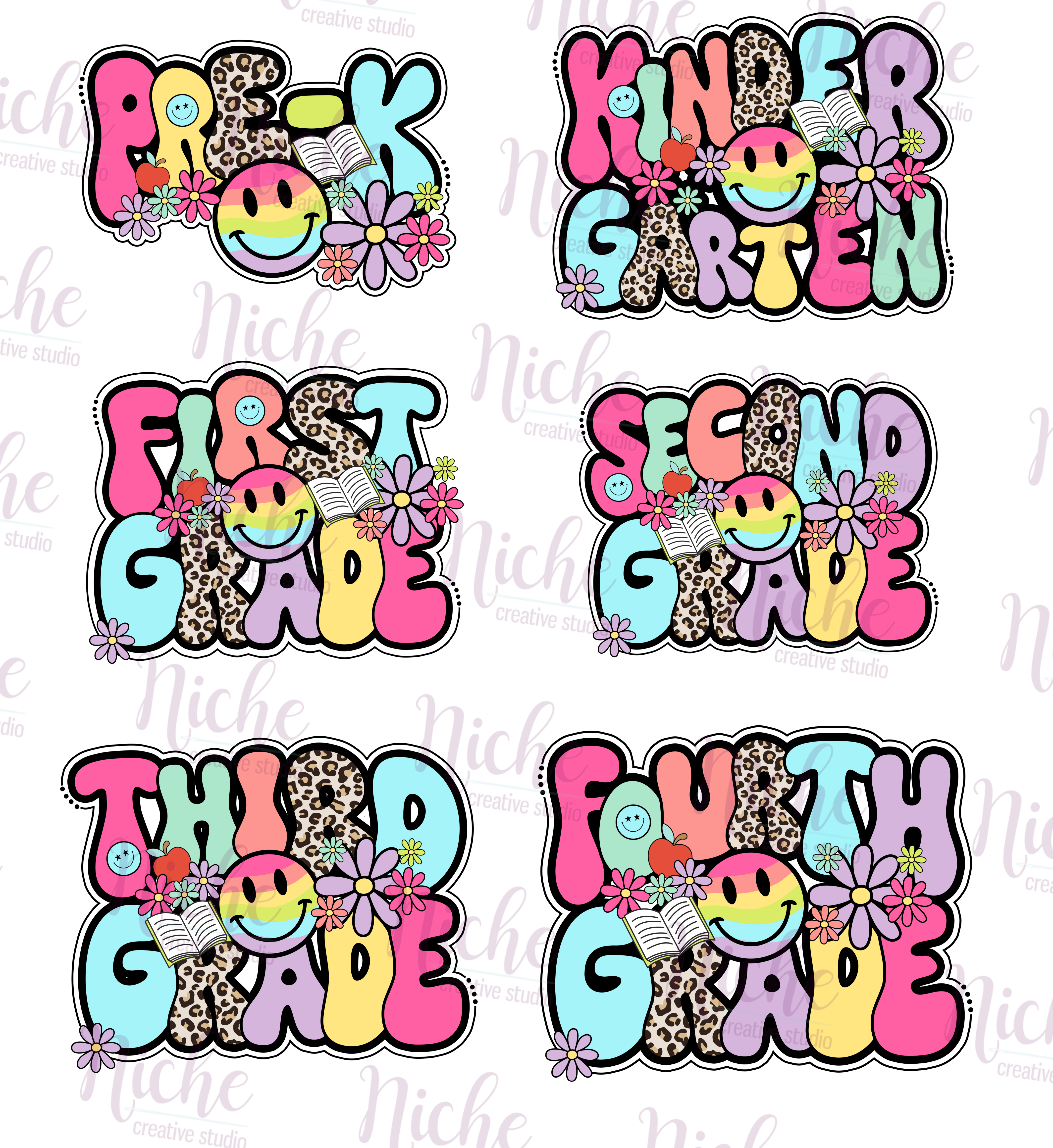 -SCH5128 School Grade Level Retro Decal – Niche Creative Studio