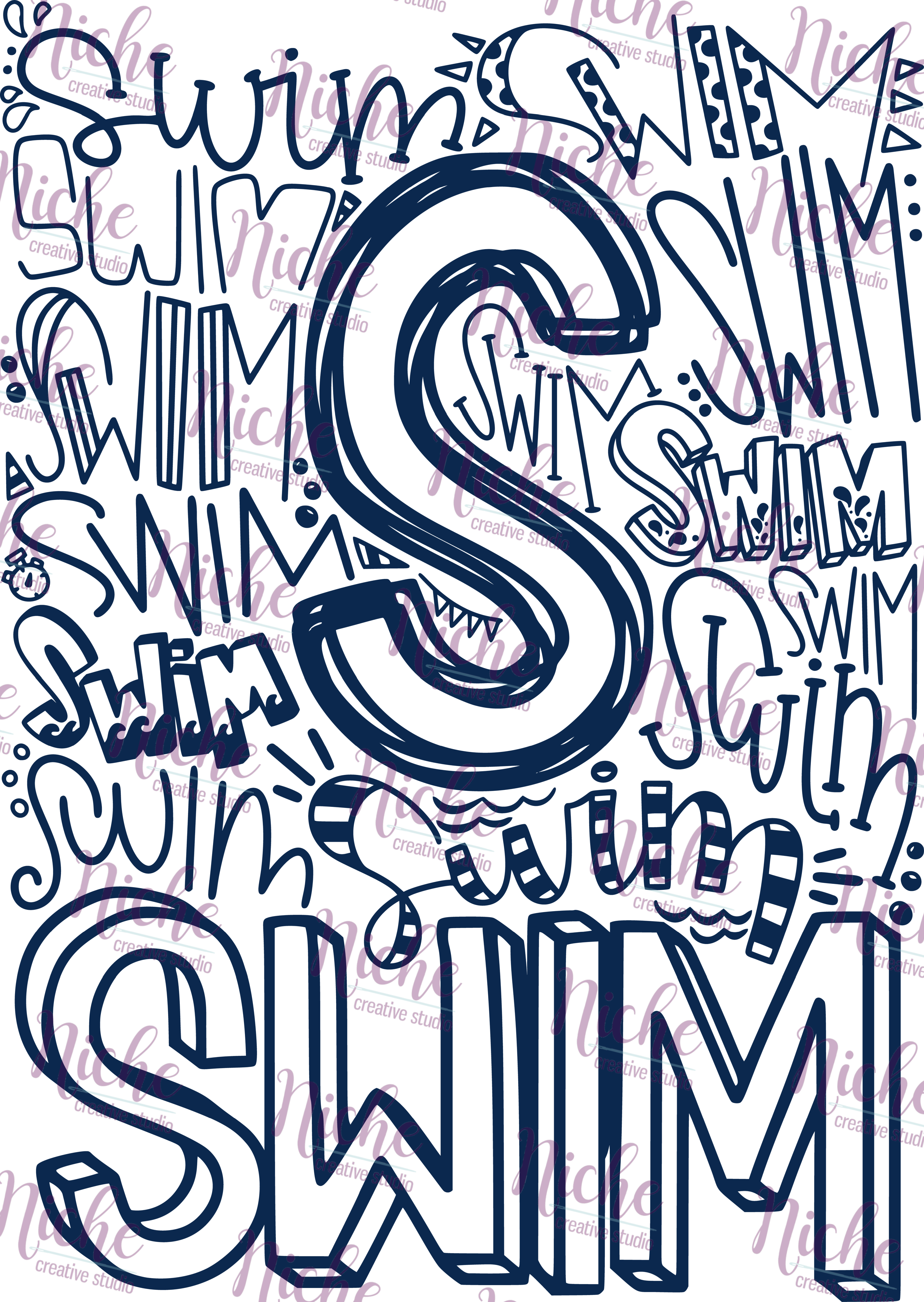 -SPO2028 Swim Typography Decal – Niche Creative Studio