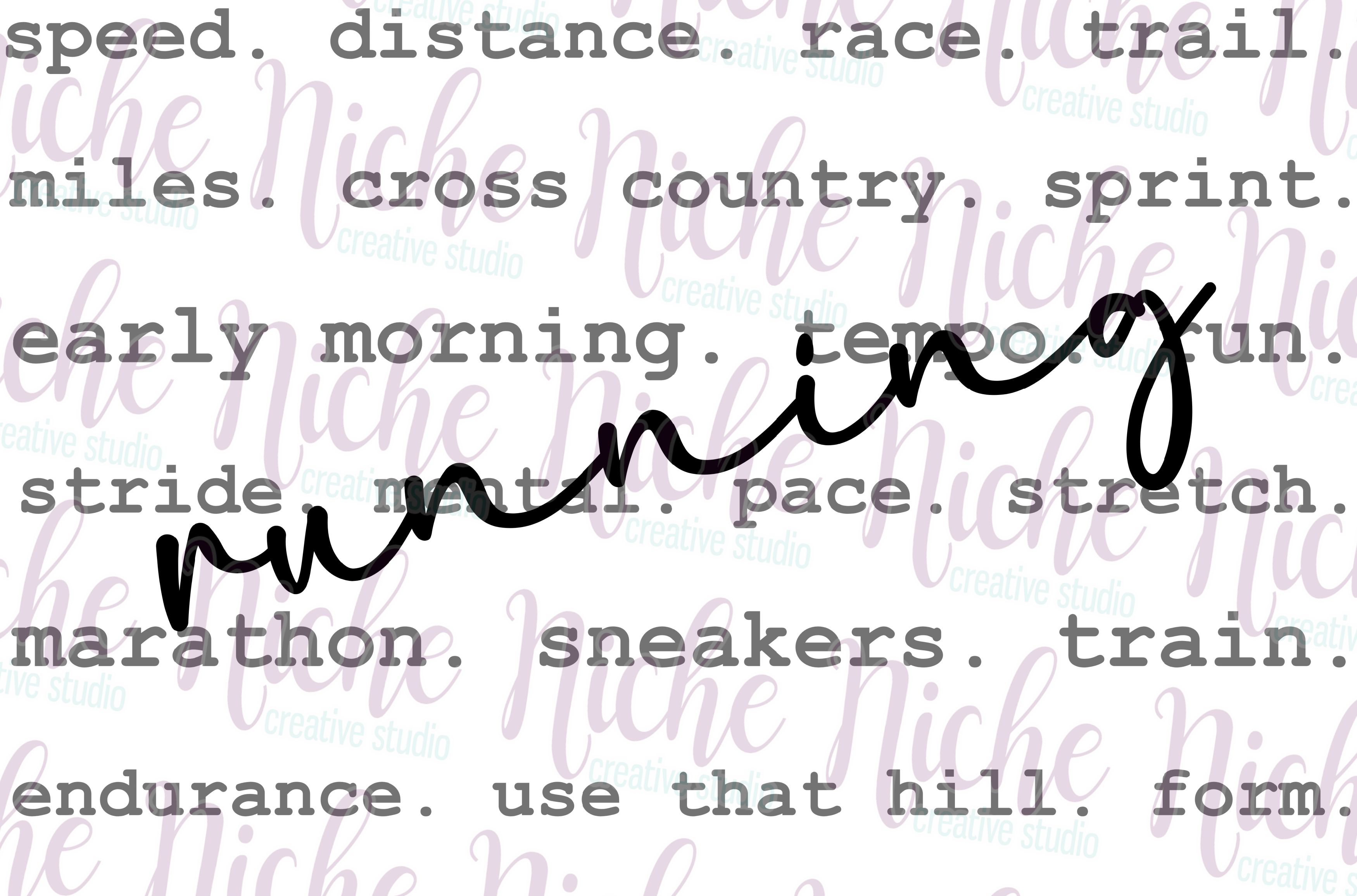 -SPO8307 Running Collage Decal – Niche Creative Studio
