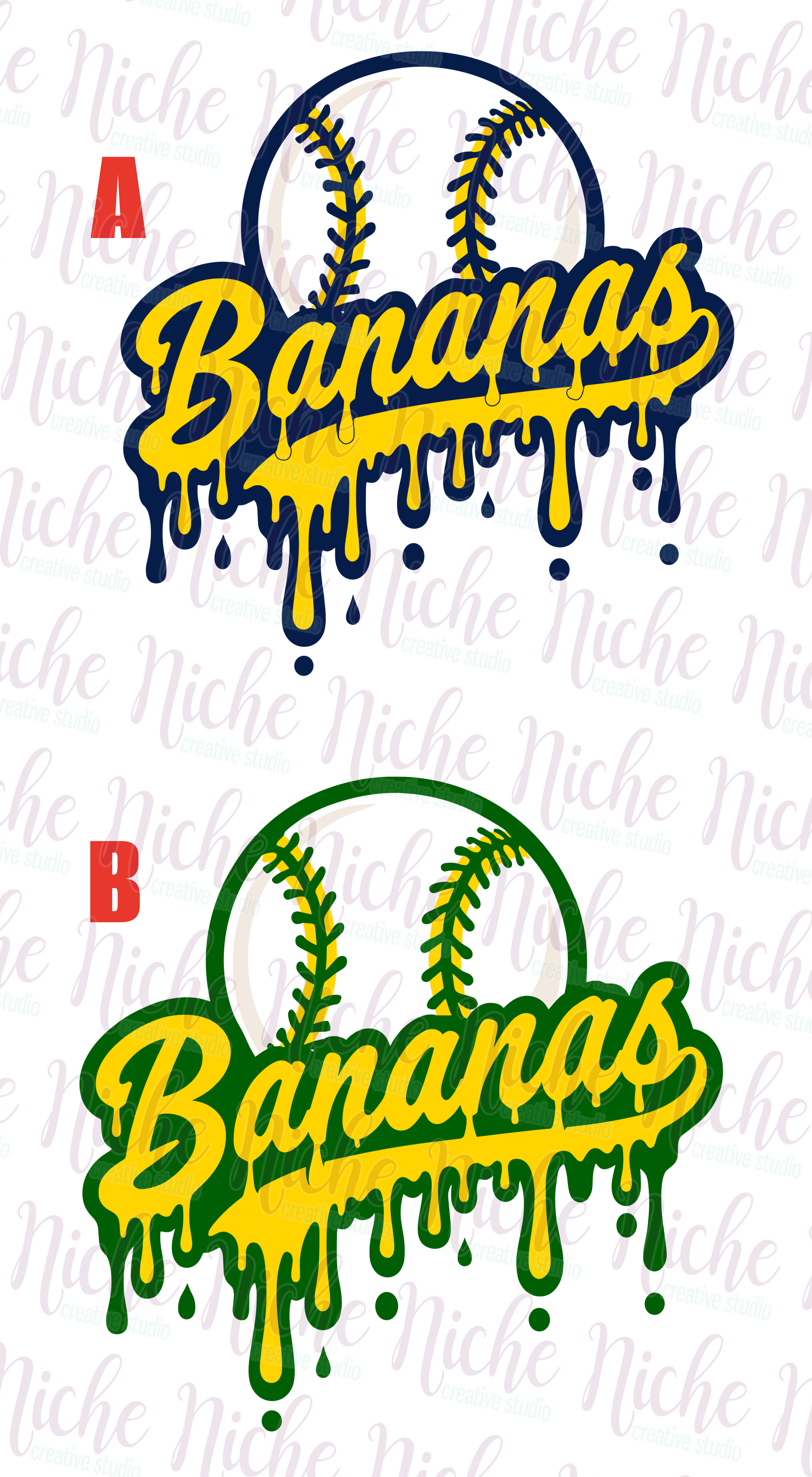 -SPO8405 Yellow Baseball Banana Drip Decal – Niche Creative Studio