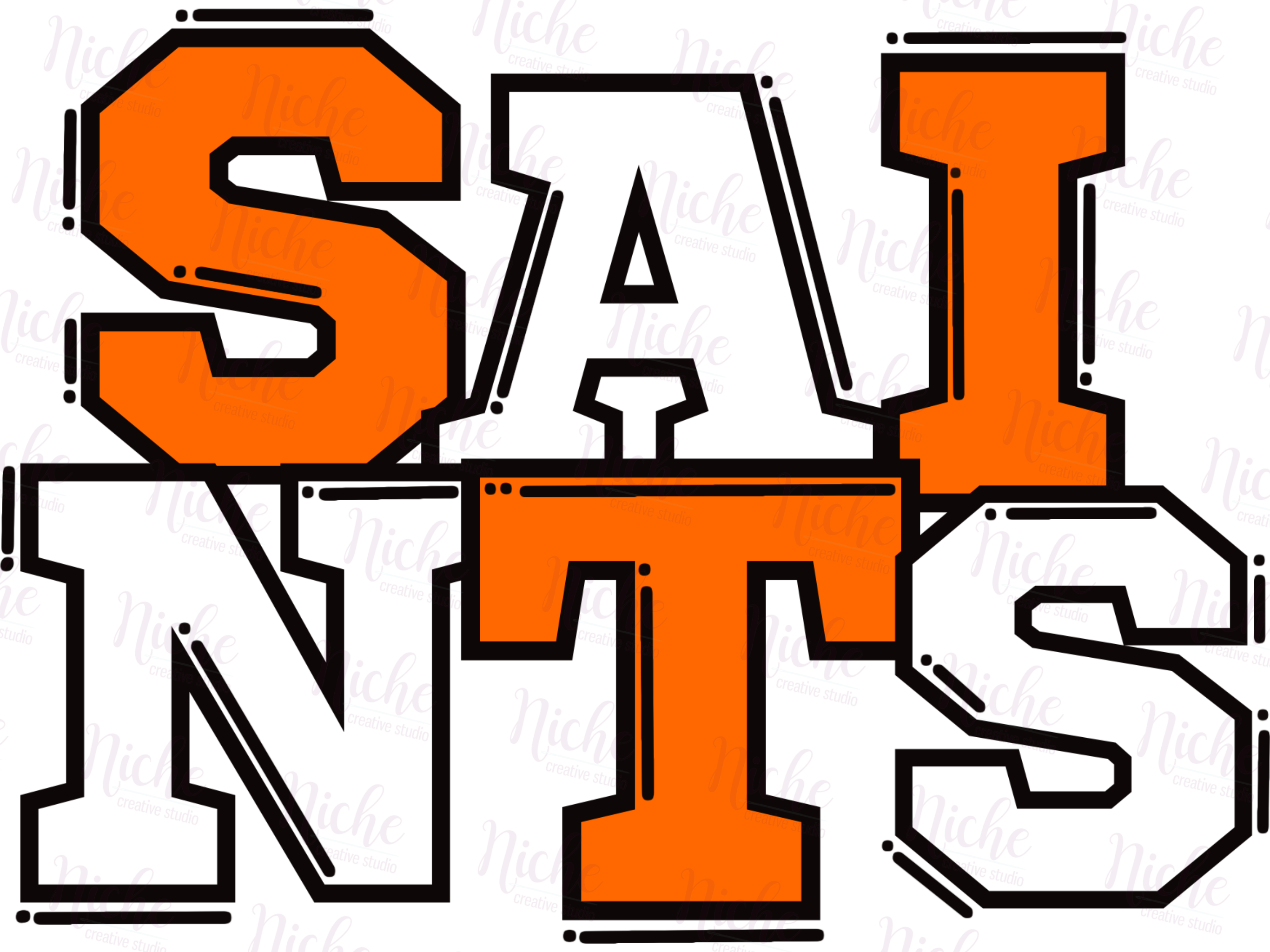 -STL6016 Saints Sports Letters Decal – Niche Creative Studio