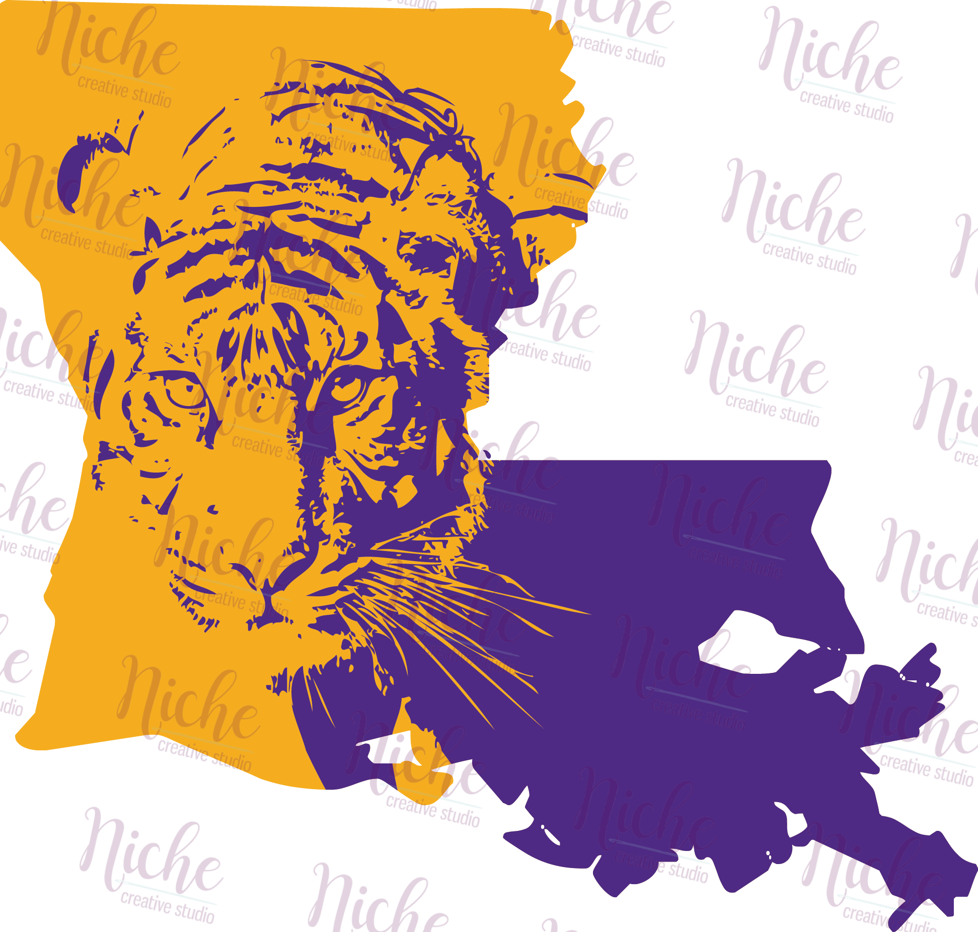 -TIG2884 Tiger Louisiana Decal – Niche Creative Studio