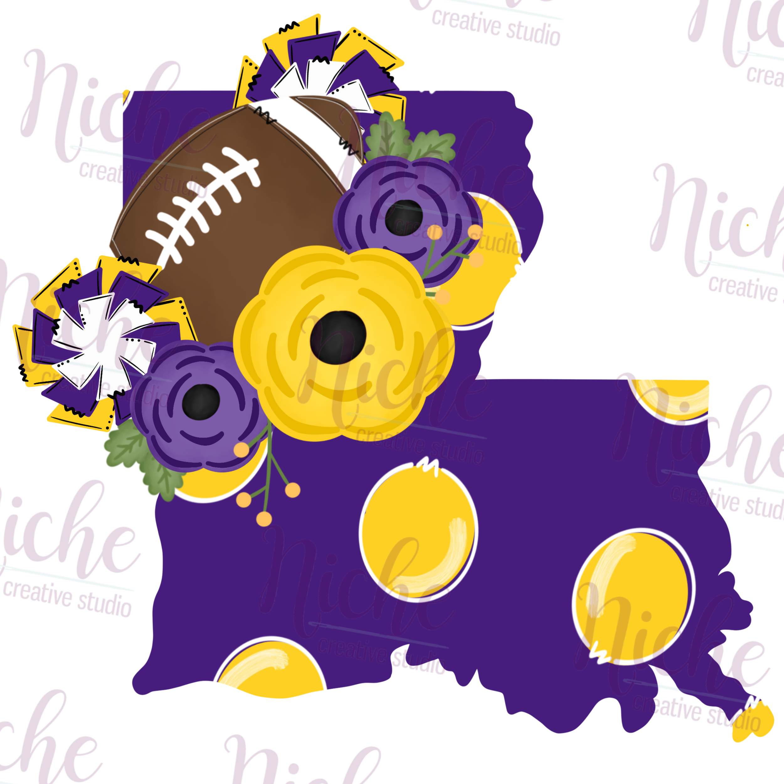 -TIG2910 Louisiana Football Decal – Niche Creative Studio