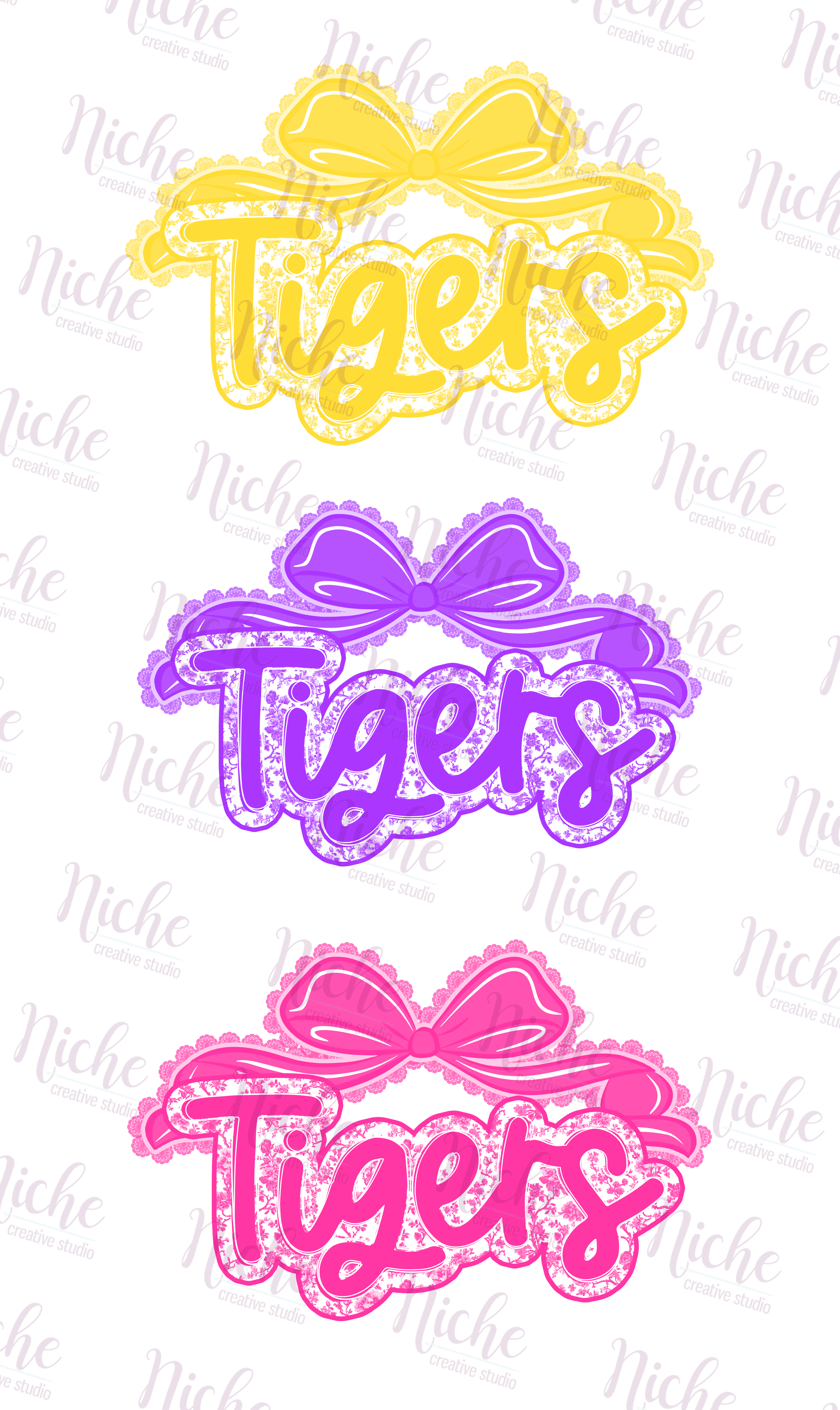 -TIG8205 Tigers with Bow Decal – Niche Creative Studio