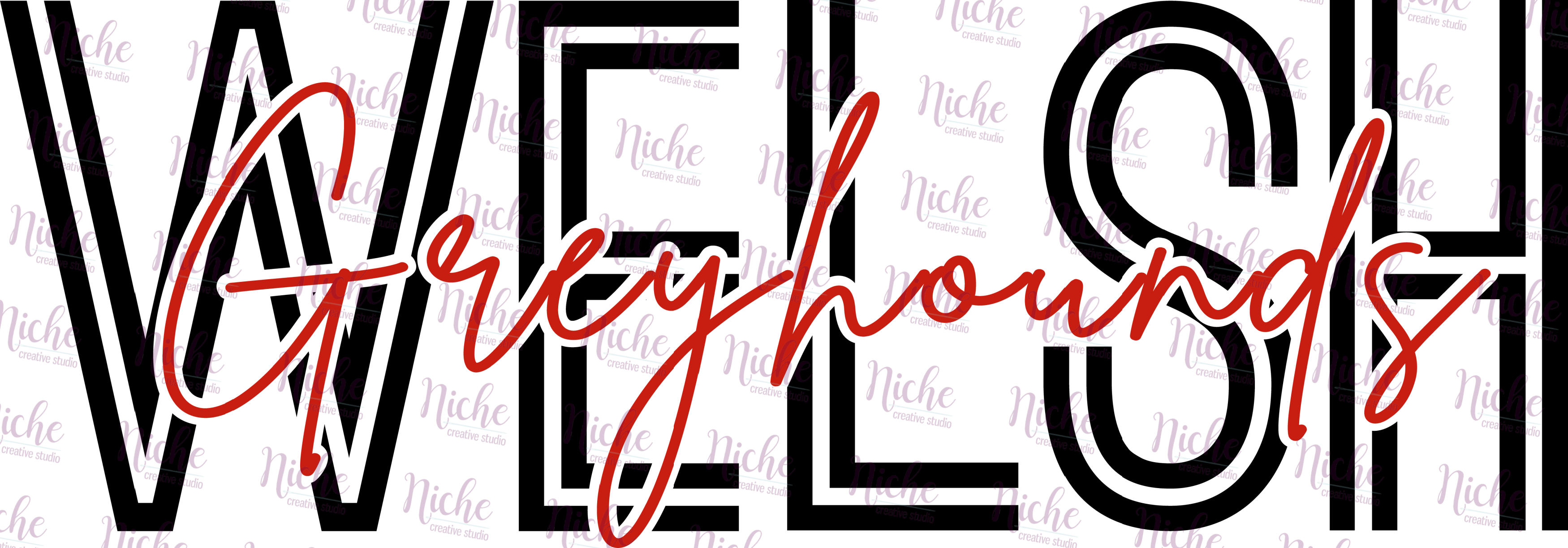 -WEL1991 Welsh Greyhounds Stacked Decal – Niche Creative Studio