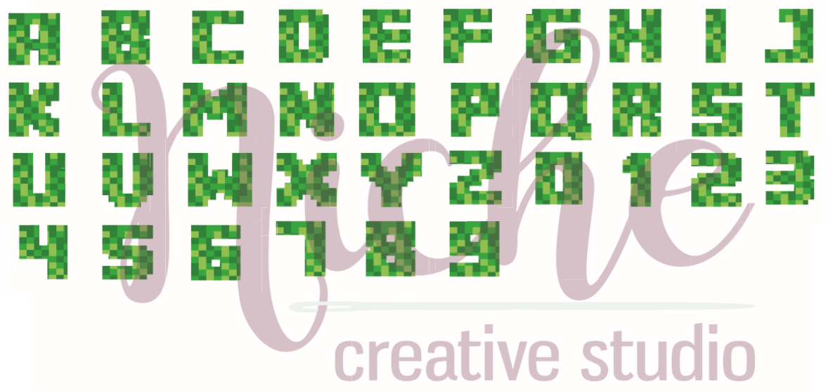 *8" Minecraft Letter Decal – Niche Creative Studio